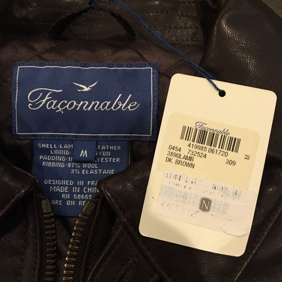 Faconnable | Jackets & Coats | Faconnable Leather Jacket Nwt | Poshmark